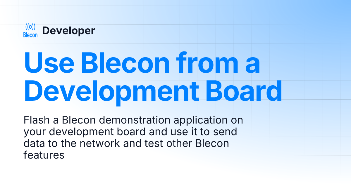 Use Blecon from a Development Board | Developer