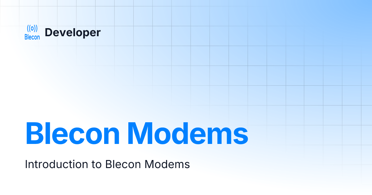 Blecon Modems | Developer