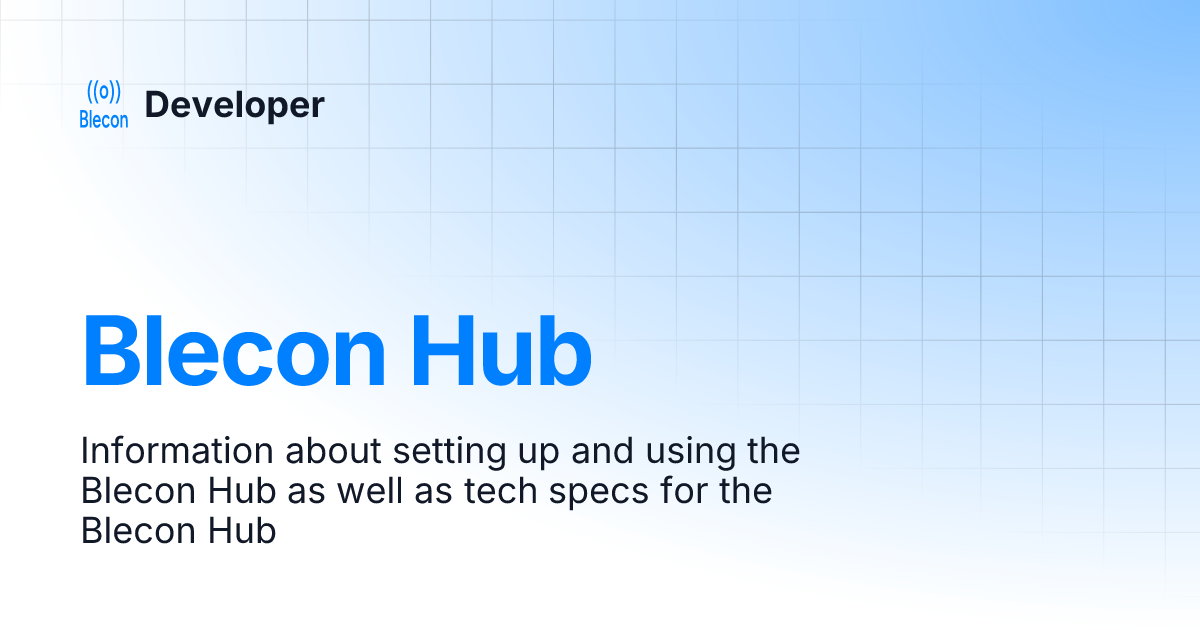 Blecon Hub | Developer