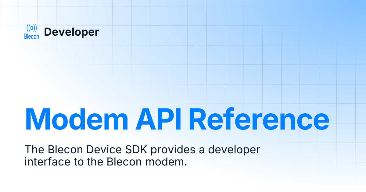 Modem API Reference | Developer