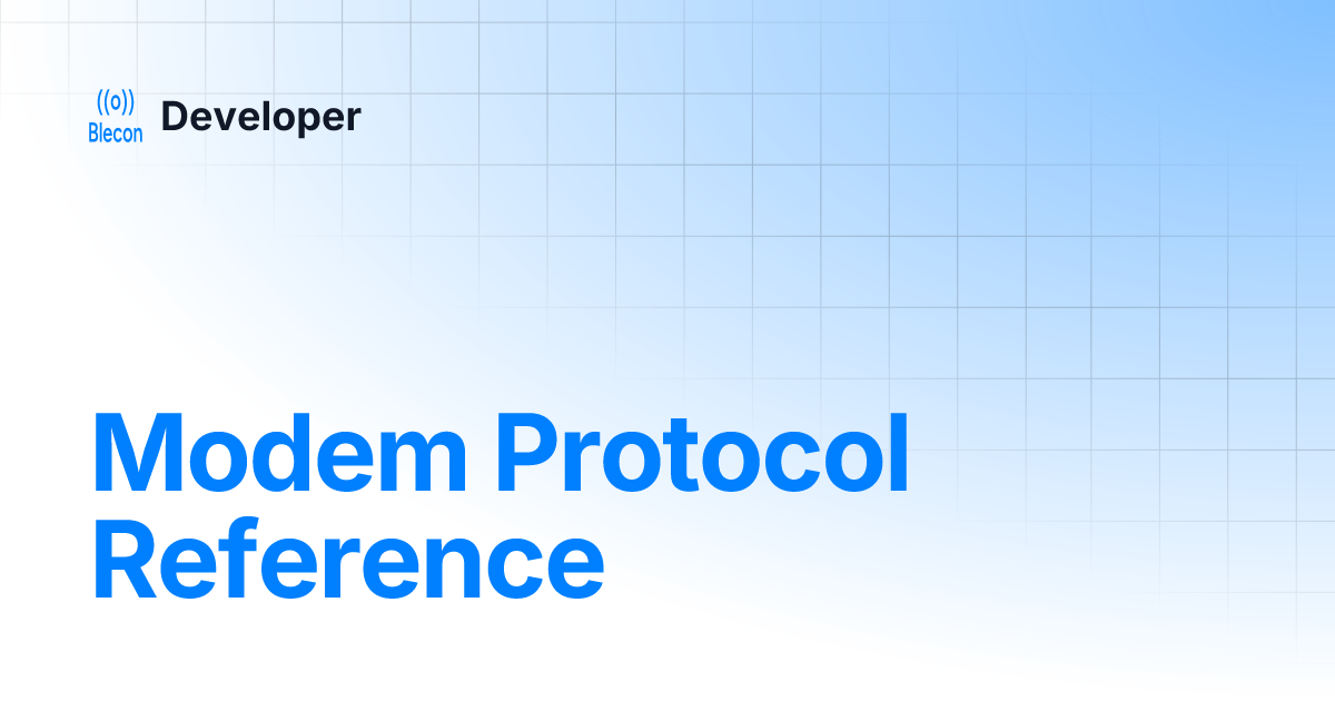 Modem Protocol Reference | Developer