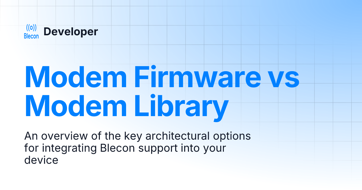 Modem Firmware vs Modem Library | Developer